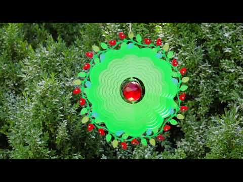 Wind and Weather Holiday Wreath Metal Spinner