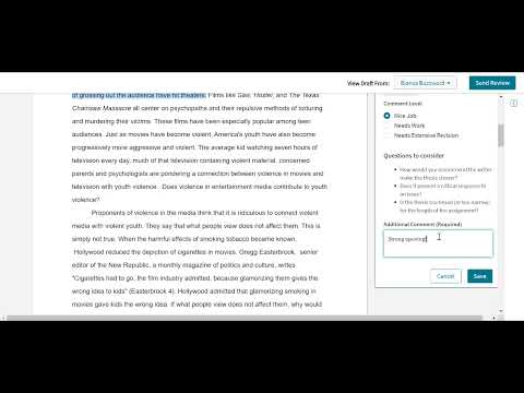 Achieve Writing assignments: Submitting peer review feedback