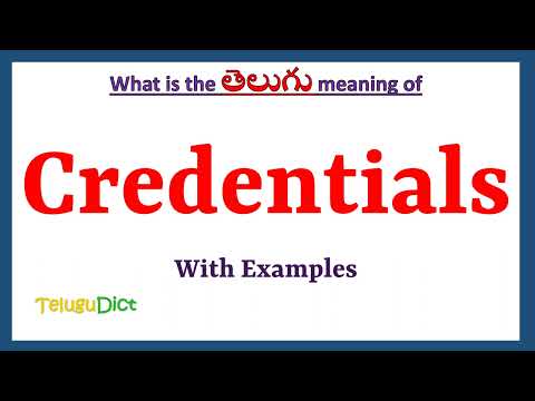 Credentials Meaning in Telugu | Credentials in Telugu | Credentials in Telugu Dictionary |