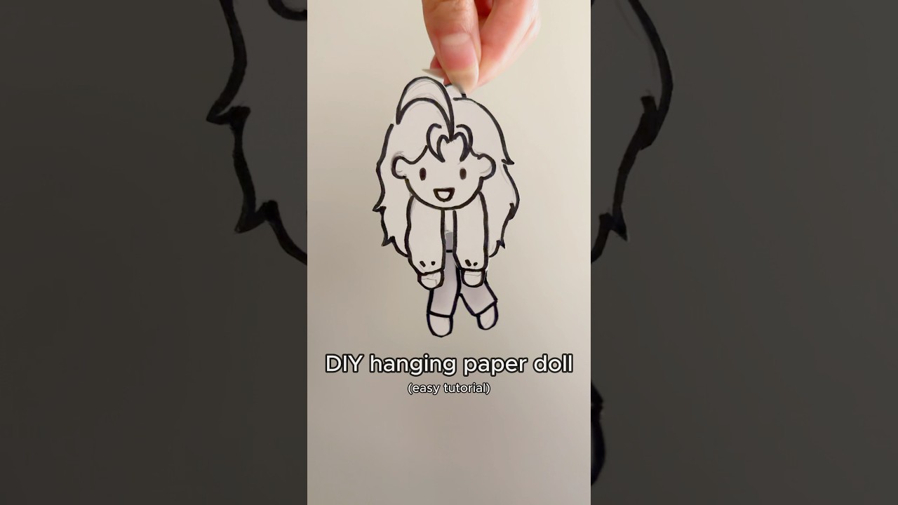 hanging paper doll tutorial #art #artist #diy