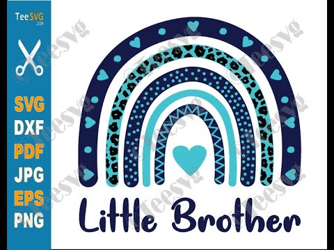 Little Brother SVG Boho Leopard Rainbow Little Bro SVG PNG Baby Boy Onesie Cricut | Teesvg