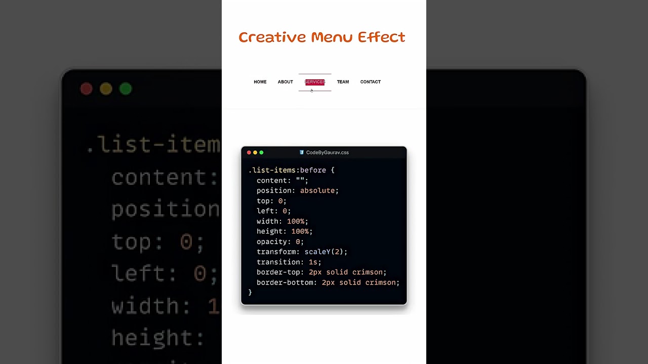 Creative Menu Hover Effects | HTML & CSS | Animated Navigation #webdevelopment #htmlcss #coding
