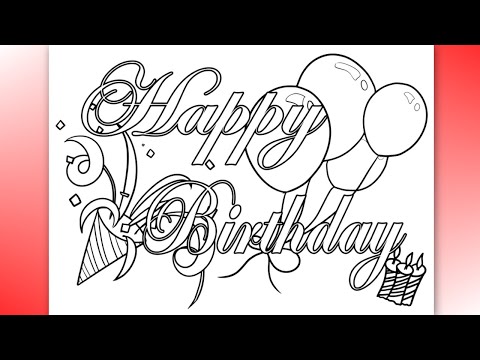 Free download! Happy Birthday Greeting card coloring pages#Shorts