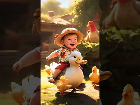 A Happy Baby’s Magical Duck Ride Around the Farm!🐤🌾