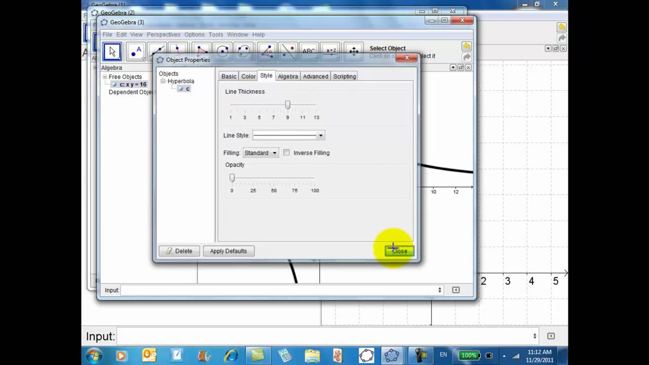 PCH 6 Rotating Conics with Geogebra
