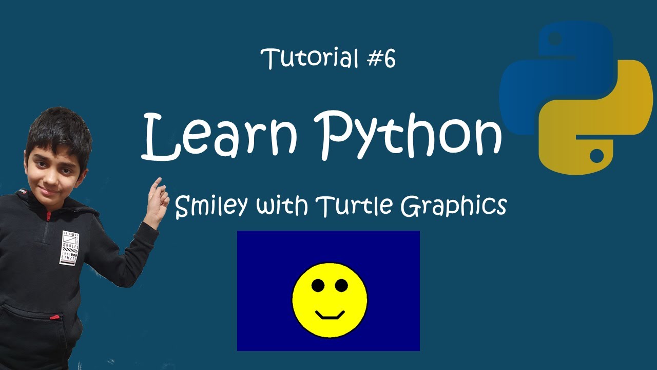 Learn Python, Tutorial 6 (Draw Smiley Using turtle)