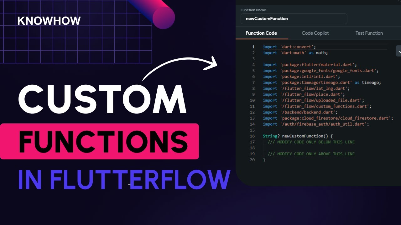 Custom Functions in FlutterFlow 2024 | No Code Development