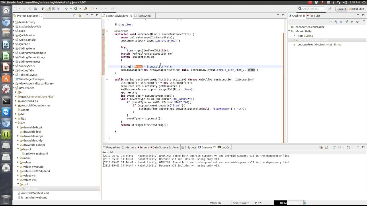 Parsing XML Databases in Android