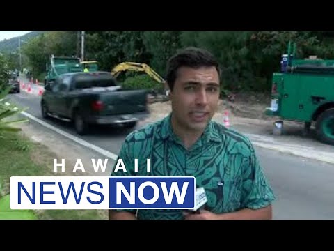 Water main break snarls traffic on Kamehameha Highway in Windward Oahu
