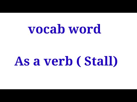 The word 'stall' Day 4 || very Important word ||