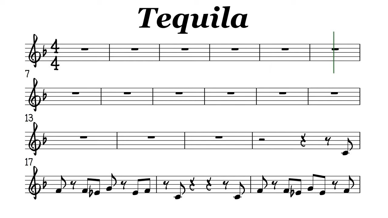 Tequila Flute Violin Sheet Music Backing Track Play Along Partitura