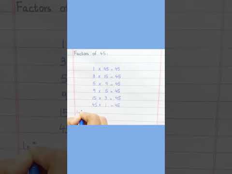 Factors of 45 #shorts