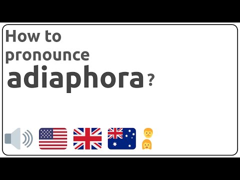 How to pronounce adiaphora in english?