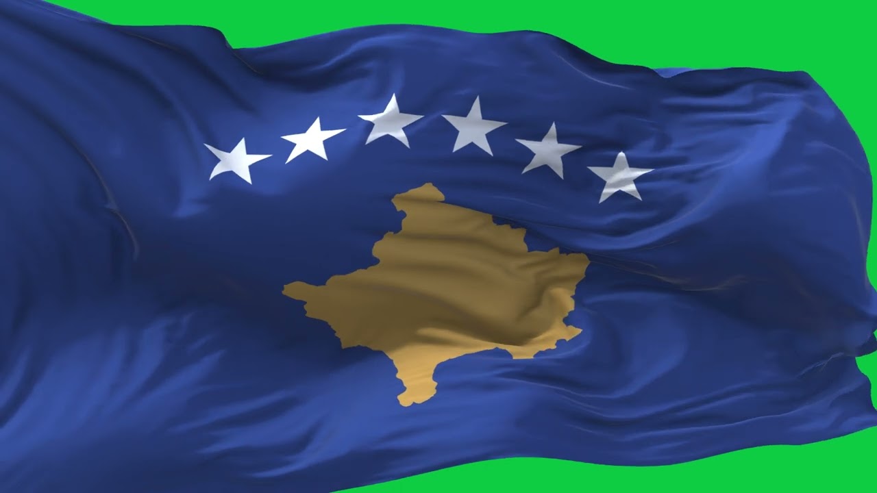 🚩Kosovo Flag Waving | GREEN SCREEN & CHROMA MATTE🚩