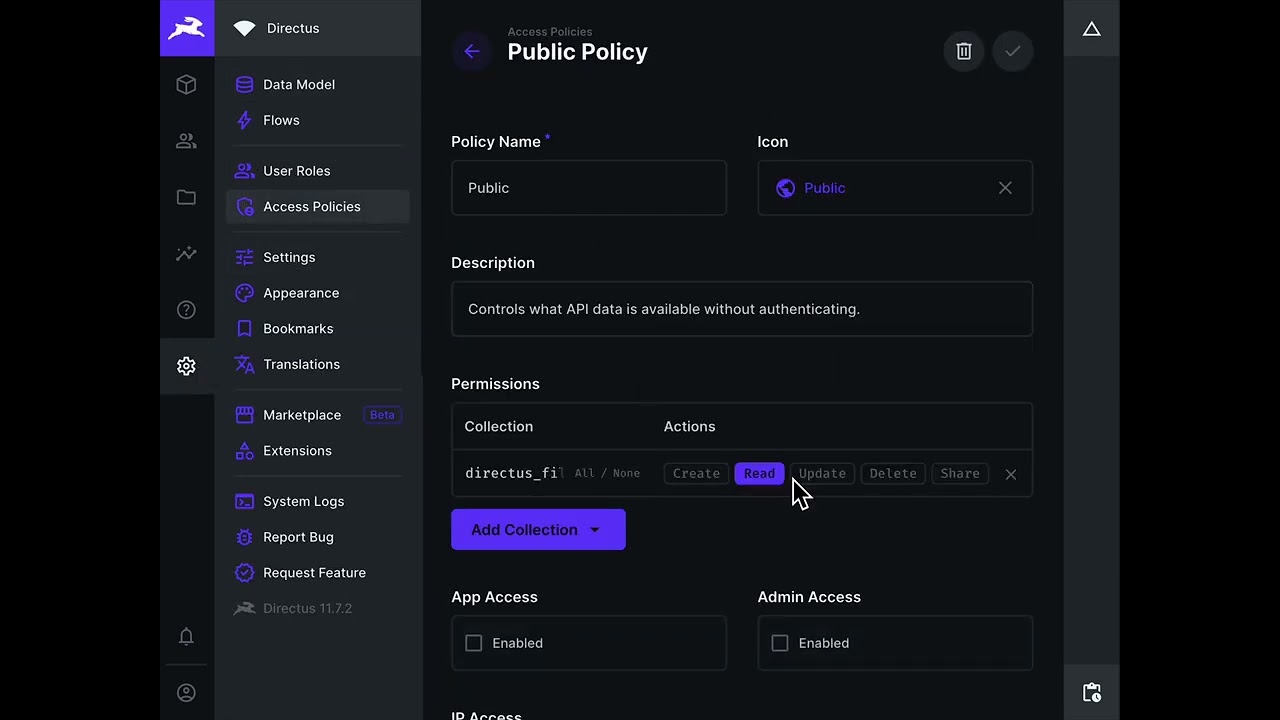 Directus: How to make files/assets Public
