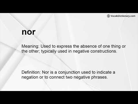 nor Meaning