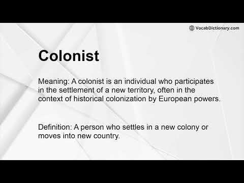 Colonist Meaning