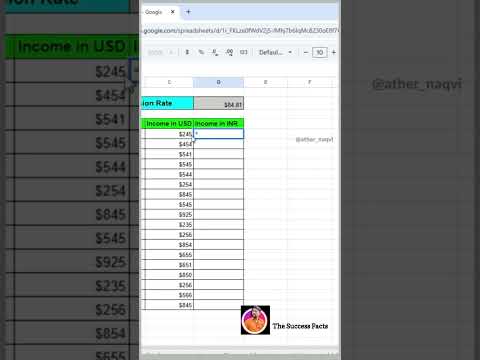 How to USD to INR Currency conversion in Excel sheet#exceltutorial#exceltricks#excel#ytshorts