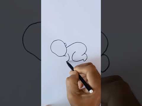 How to Draw a Easy Sleeping Baby Sketch #shorts #youtubeshorts #baby