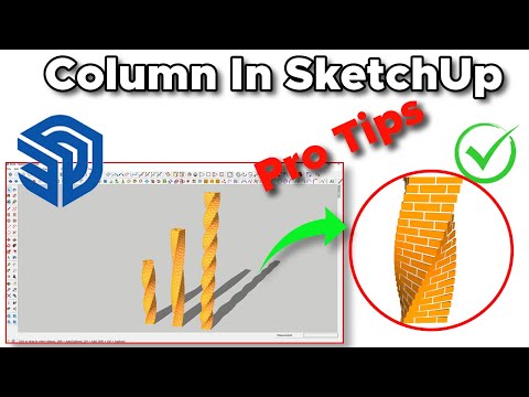 How to Make Column In SketchUp 2023 | twisted column in sketchup | column design 1