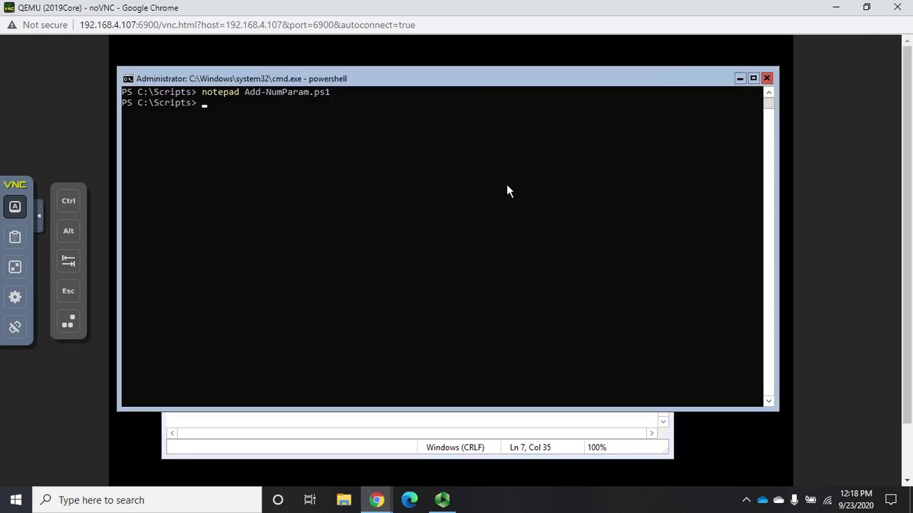 Creating a parameterized script