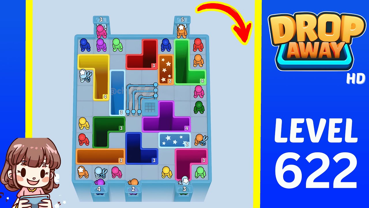 Drop Away Level 622 Solution Walkthrough