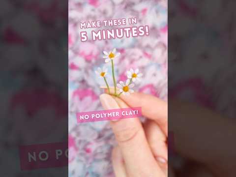 the EASIEST miniature FLOWERS ever 🌼 NO POLYMER CLAY! #dollhouse #miniatures