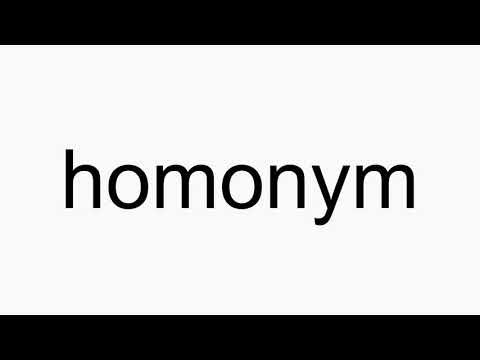 How to pronounce homonym