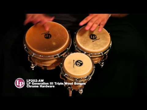 Latin Percussion LP202-AW Generation III Wood Triple Bongos | Reverb