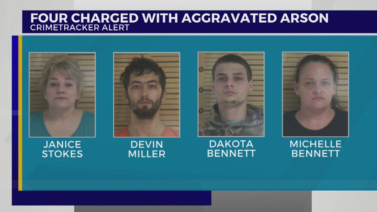 Four charged with aggravated arson