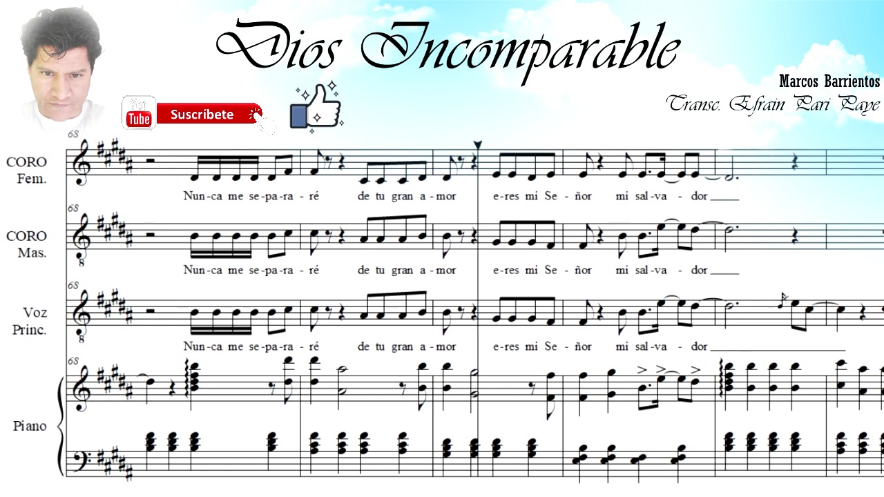 DIOS INCOMPARABLE Partitura Transcripción EFRAIN PARI PAYE