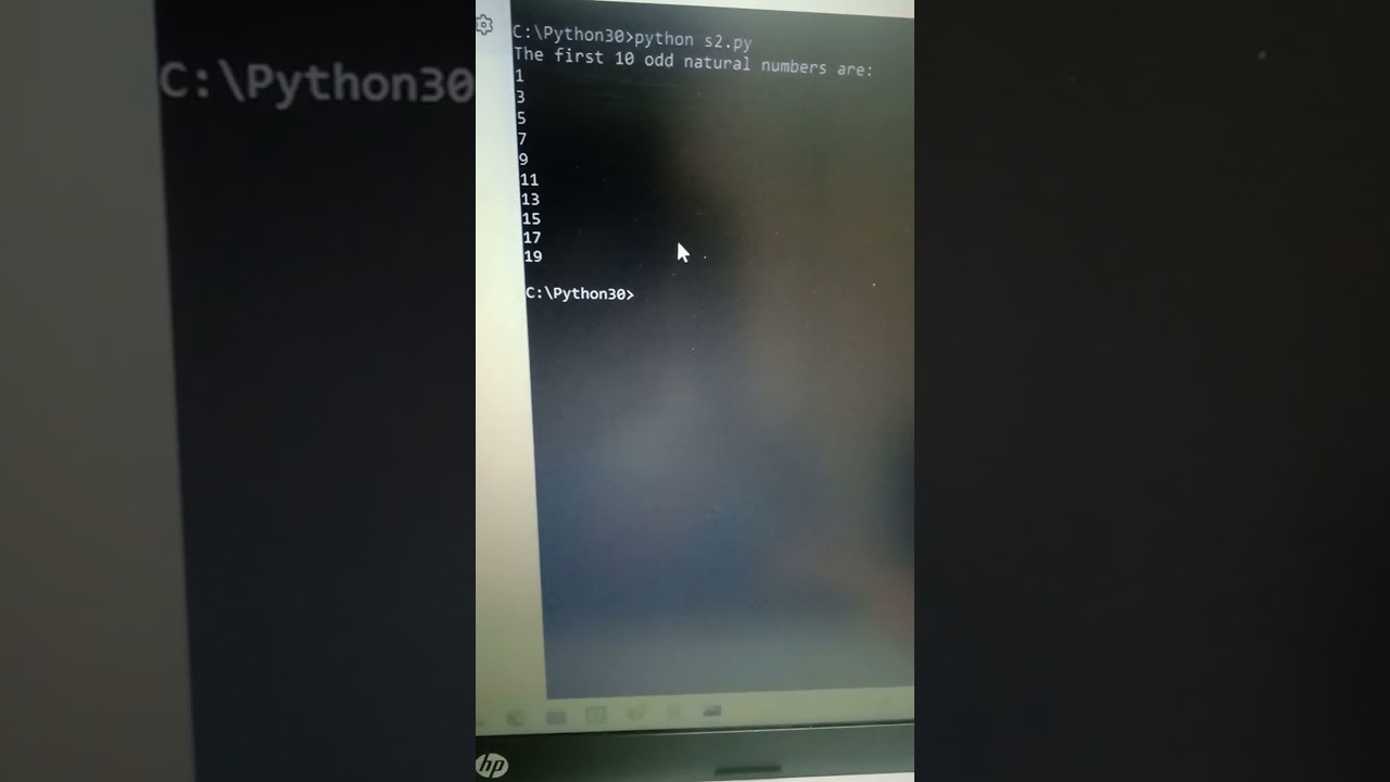 Python script to print first 10 odd natural numbers. #python #coding  @programmingwithshivi925