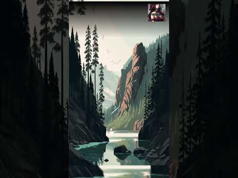 Ai Generated Art Using Minimalist Landscape with Rivers and Cliffs (midjourney) #shorts