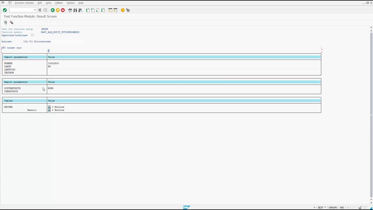SAP Function Modules - How to set up test sequences