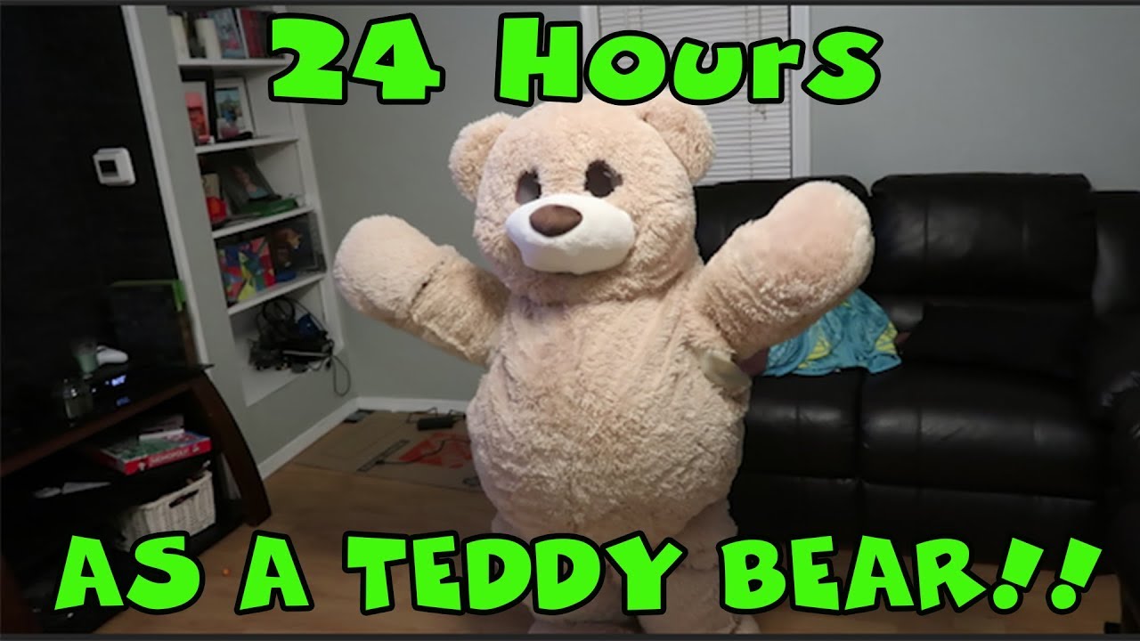 Giant Teddy Bear For 24 Hours! Someone is Hacking Us!