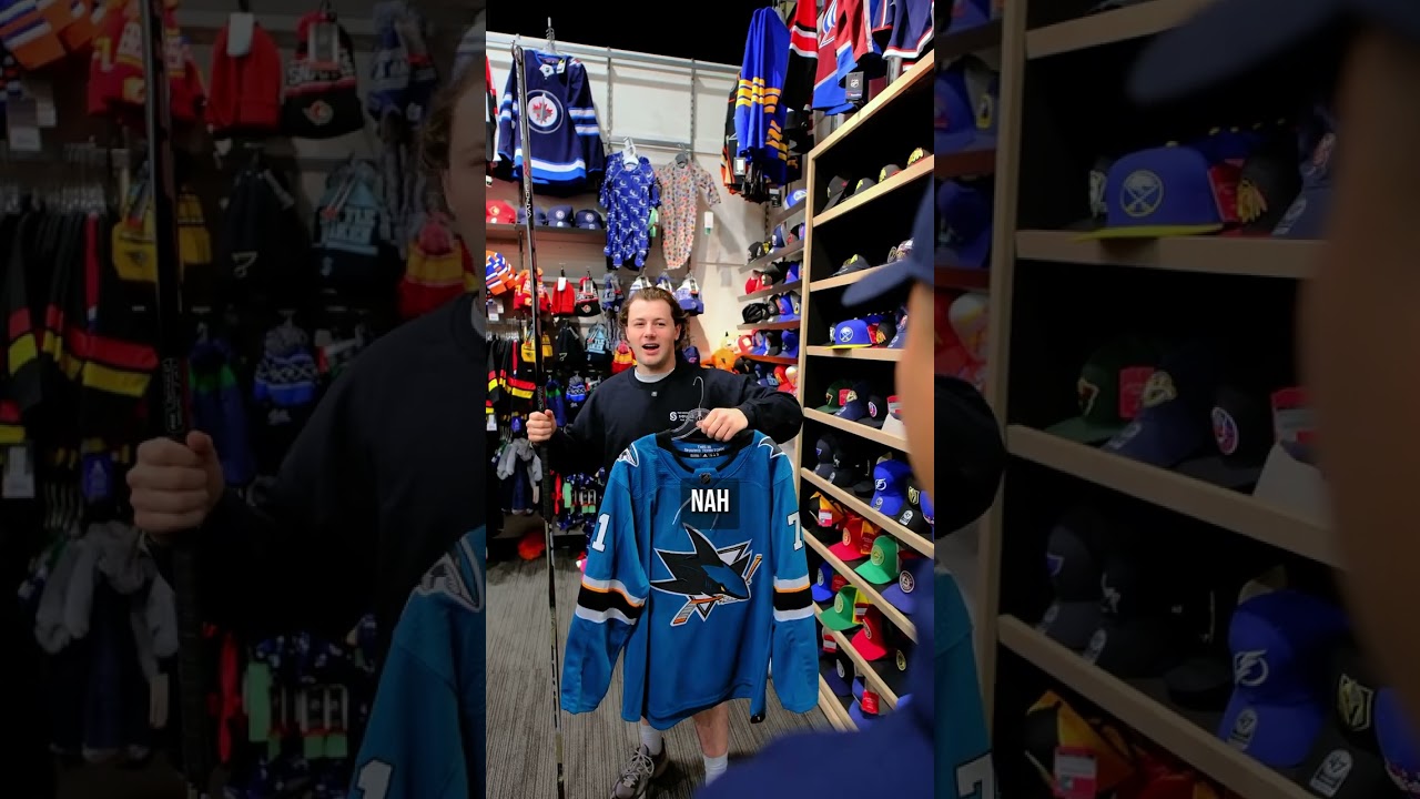 Get your Macklin Celebrini Sharks jersey before he does! Available in store or online, link in bio