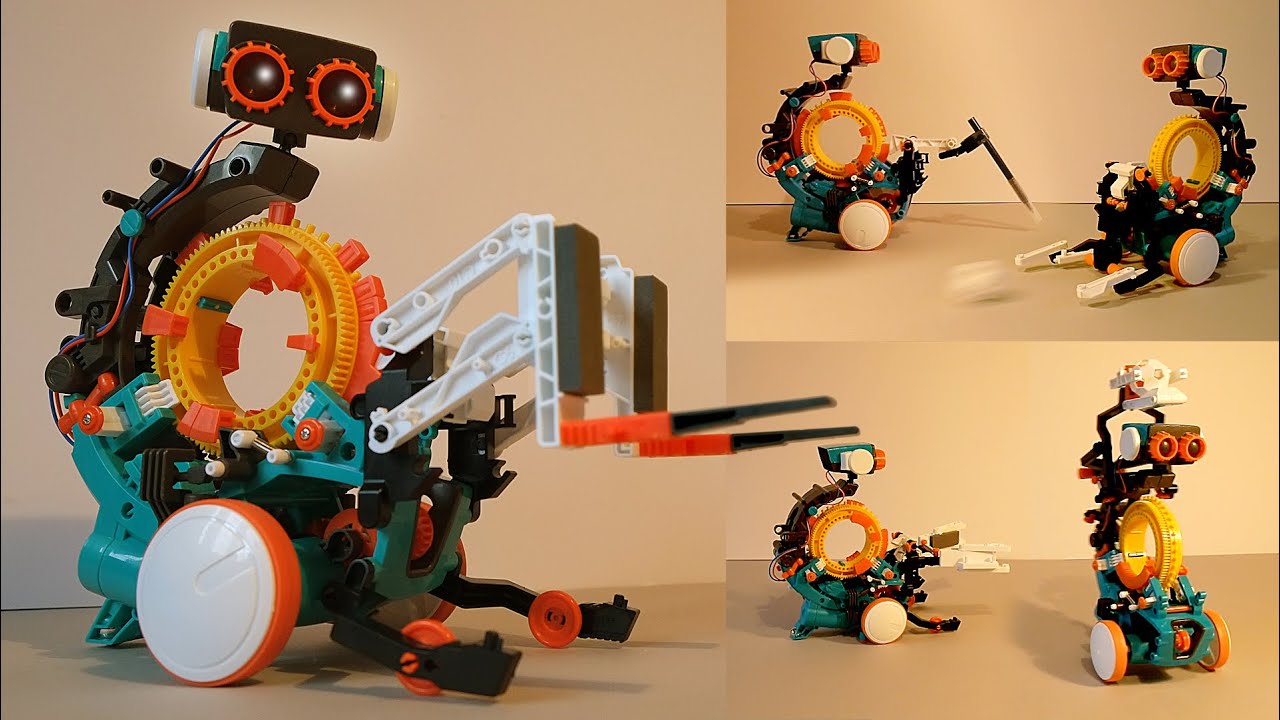 5 in 1 Mechanical Coding Robot // How to Build Step by Step