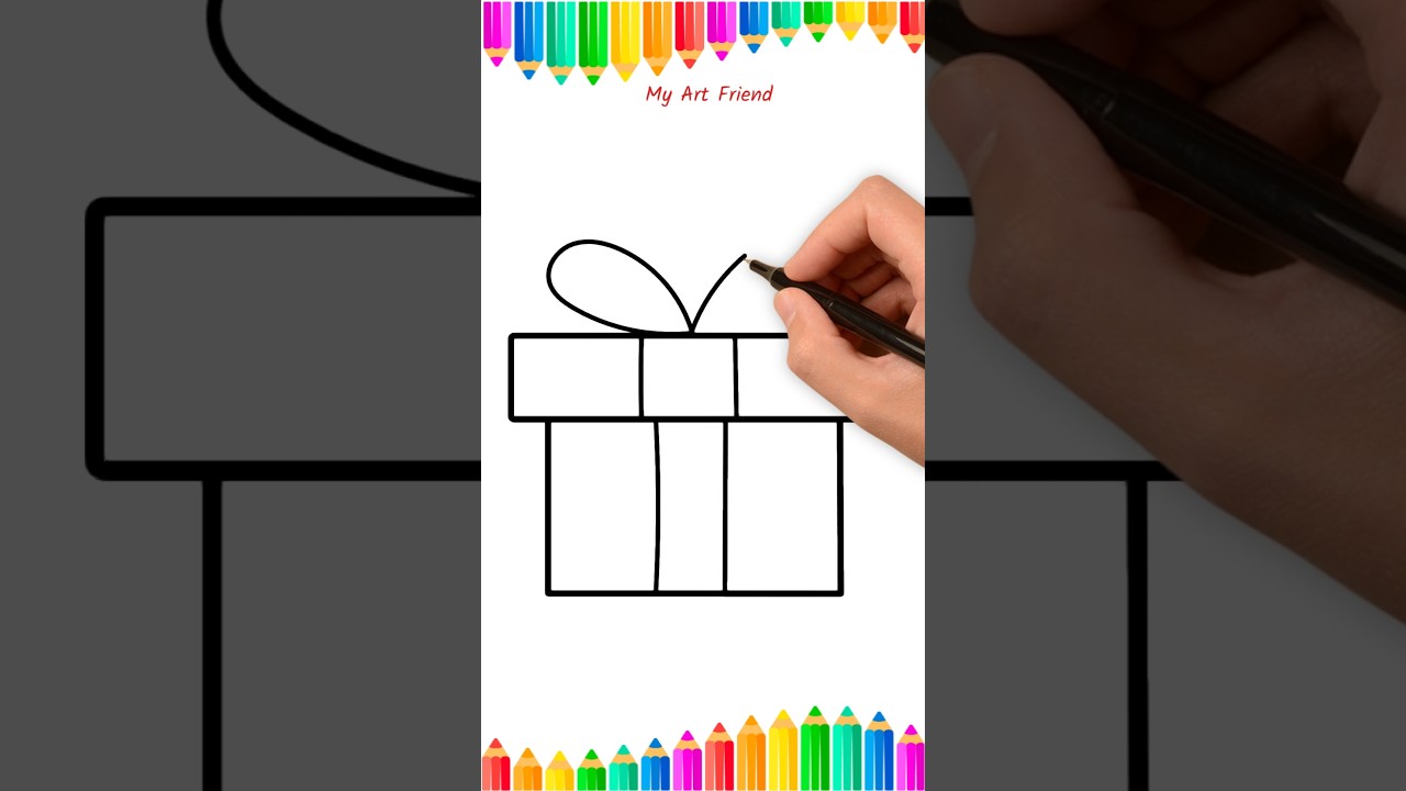 Gift Drawing, How To Draw  #shorts #art