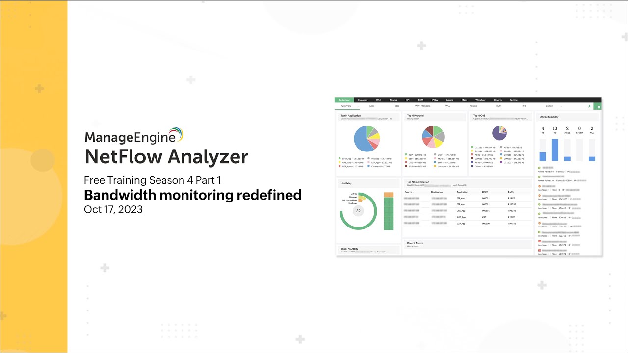 Bandwidth monitoring redefined - NetFlow Analyzer Free Training Season 4 Part 1 GMT, 2023