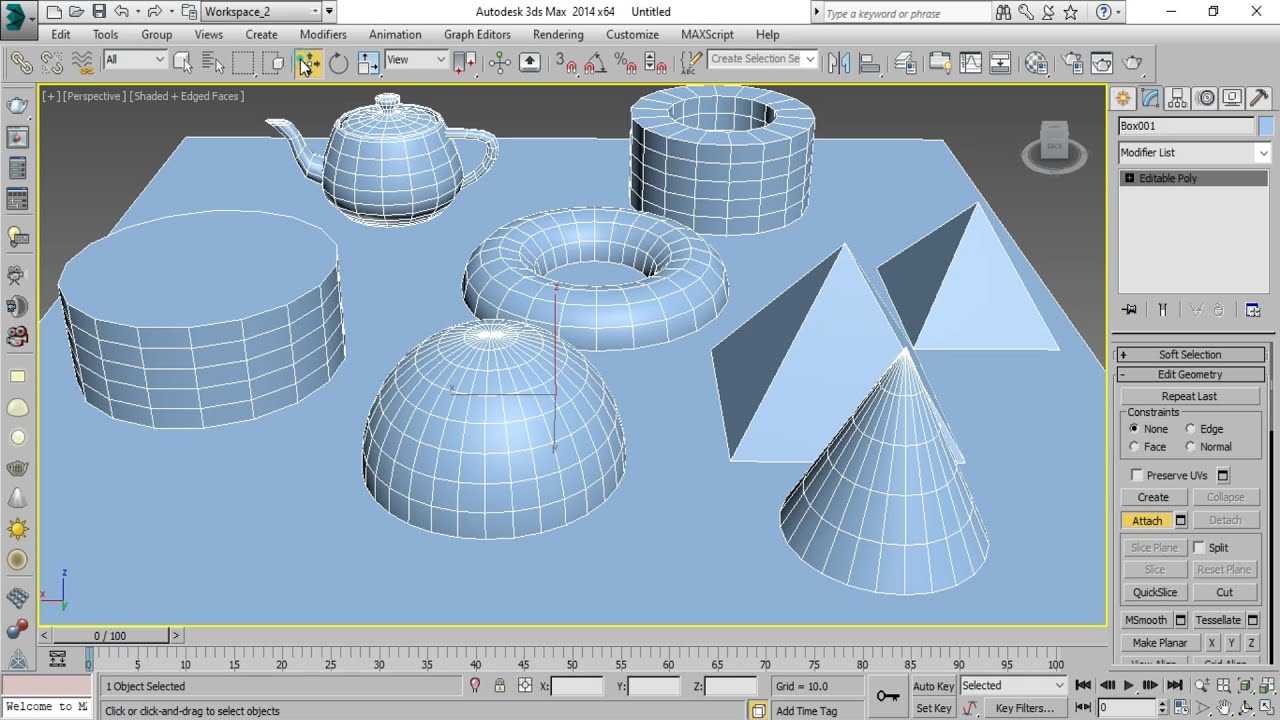3ds Max - Combine Multiple Objects in Single Object