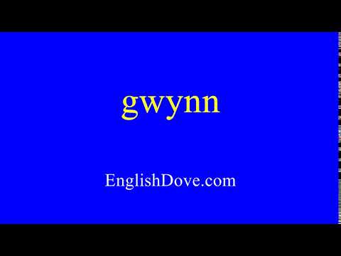 How to pronounce gwynn in American English.