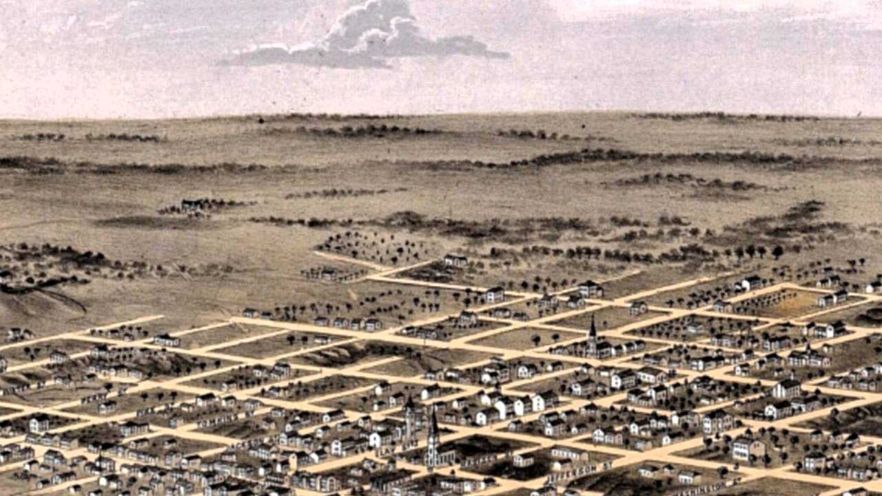 Saint Charles Missouri 1869 Panoramic Bird's Eye View Map 6656