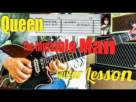 Queen – The Invisible Man – Guitar Solo Lesson (Guitar Tab ...