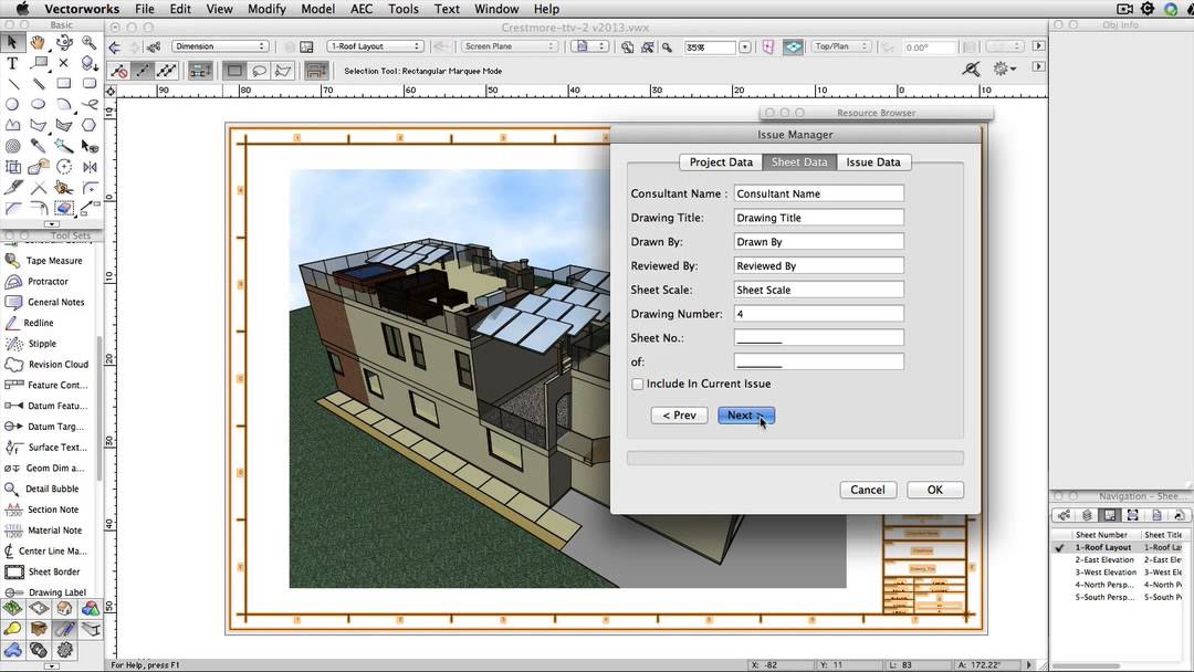 Issue Manager in Vectorworks