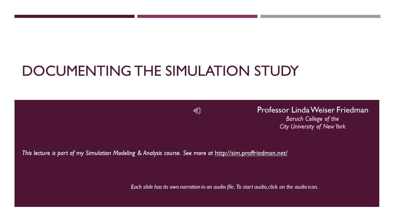 Documenting the Simulation Study