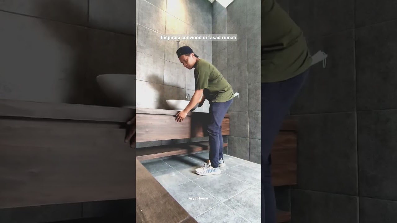 Inspirasi rumah modern murah dengan fasad banyak mainin conwood material #rumahmodern