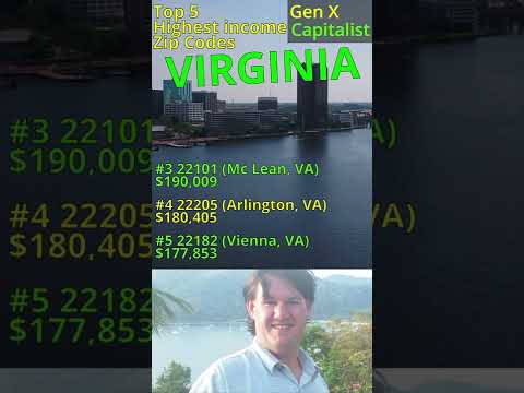 Top 5 VIRGINIA Highest Income areas by zip code.
