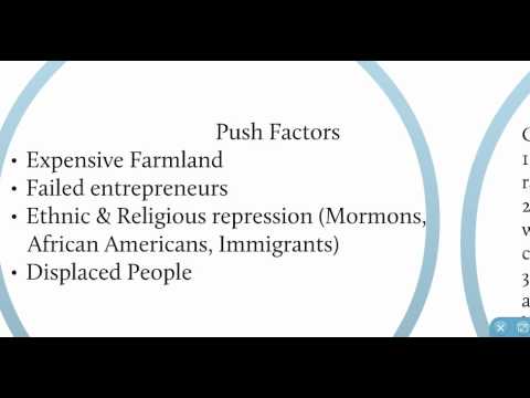 Westward Expansion Push Pull Factors