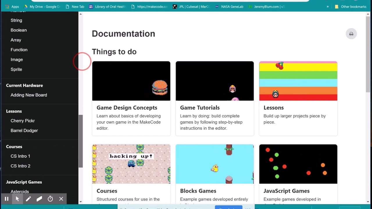 Arcade, MakeCode by Microsoft , Documentation