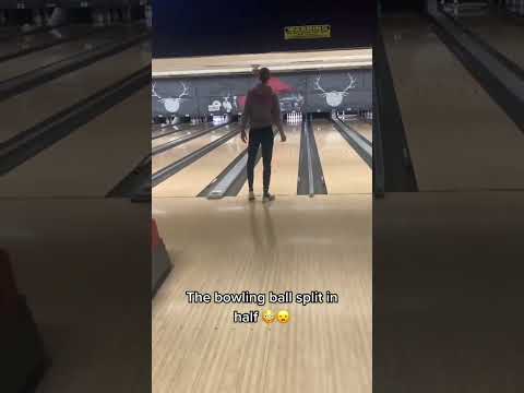 The bowling ball split in half 🙄 #bowling #shorts